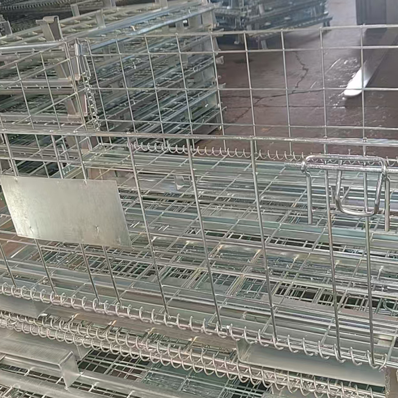 Customized Foldable Metal Folding Storage Cag Wire Mesh Container ...